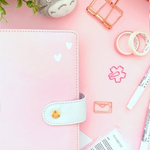 A5 Leather Personal Pink Planner | 6 Ring - Naibook - Etsy