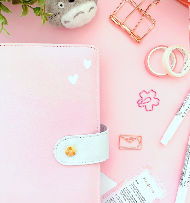 A5 Leather Personal Pink Planner 6 Ring Naibook - Etsy