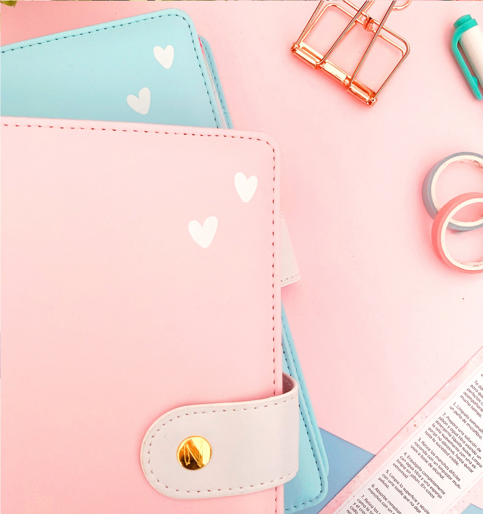 A5 Leather Personal Pink Planner | 6 Ring - Naibook - Etsy
