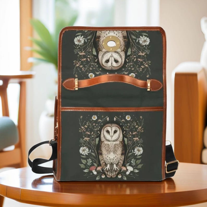 Owl Satchel Handbag –statement Bag Dark Cottagecore Forest Design ...