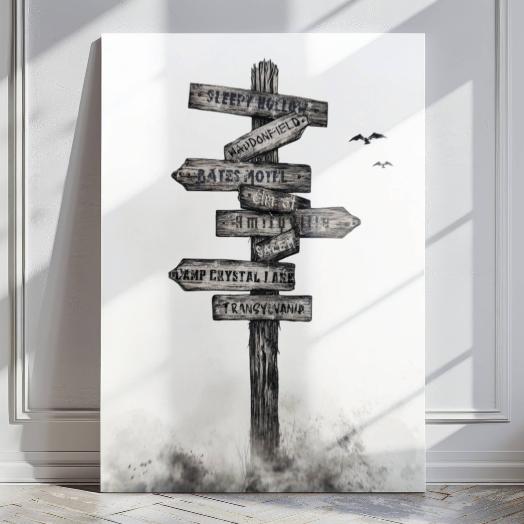 Halloween Signs Horror Movie Art Canvas Amityville Salem Witch Camp ...