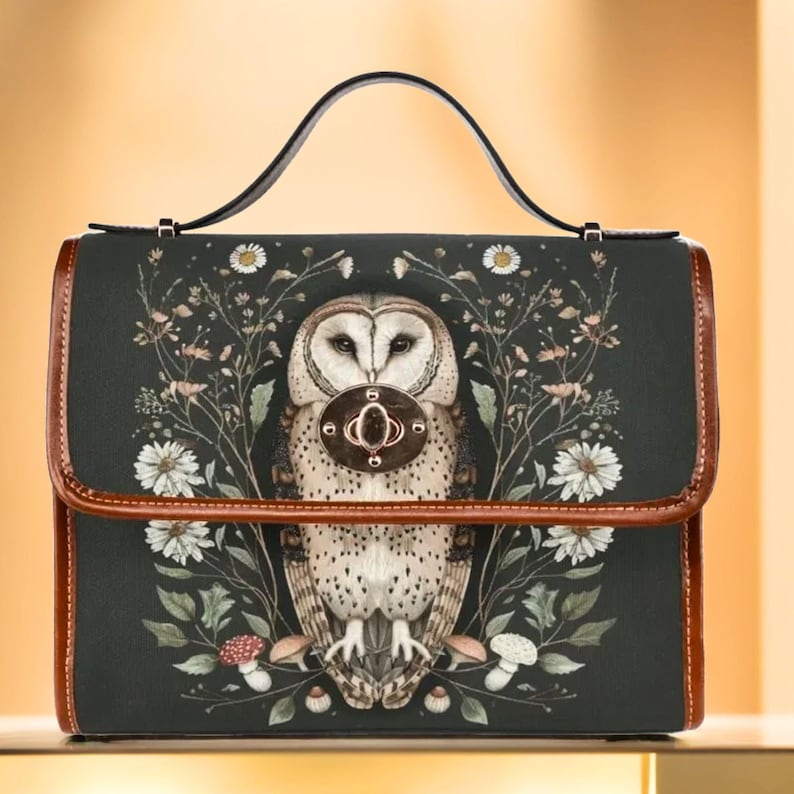 Owl Satchel Handbag –statement Bag Dark Cottagecore Forest Design ...