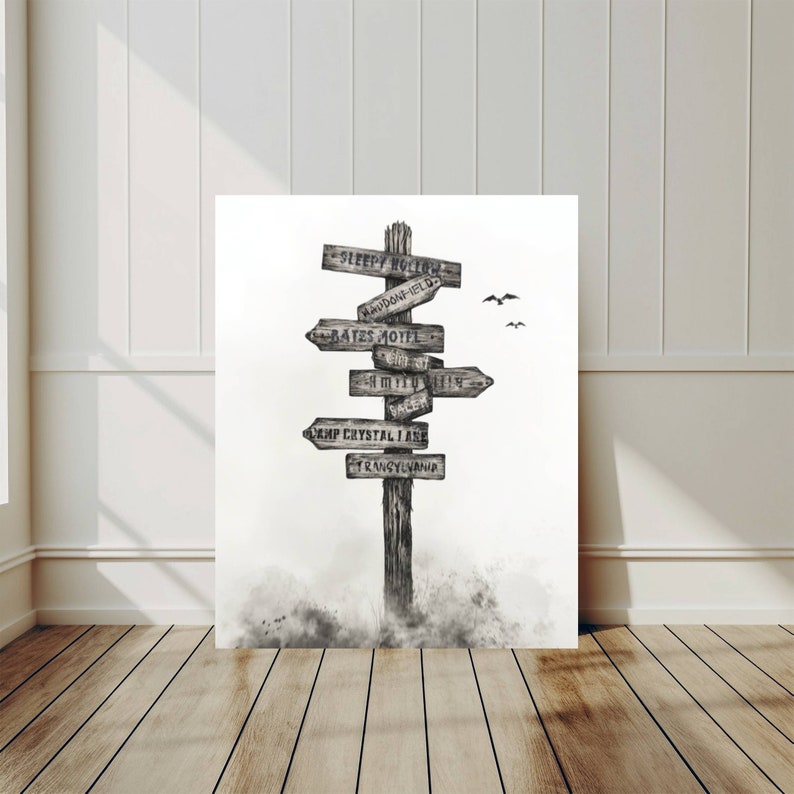 Halloween Signs Horror Movie Art Canvas Amityville Salem Witch Camp ...