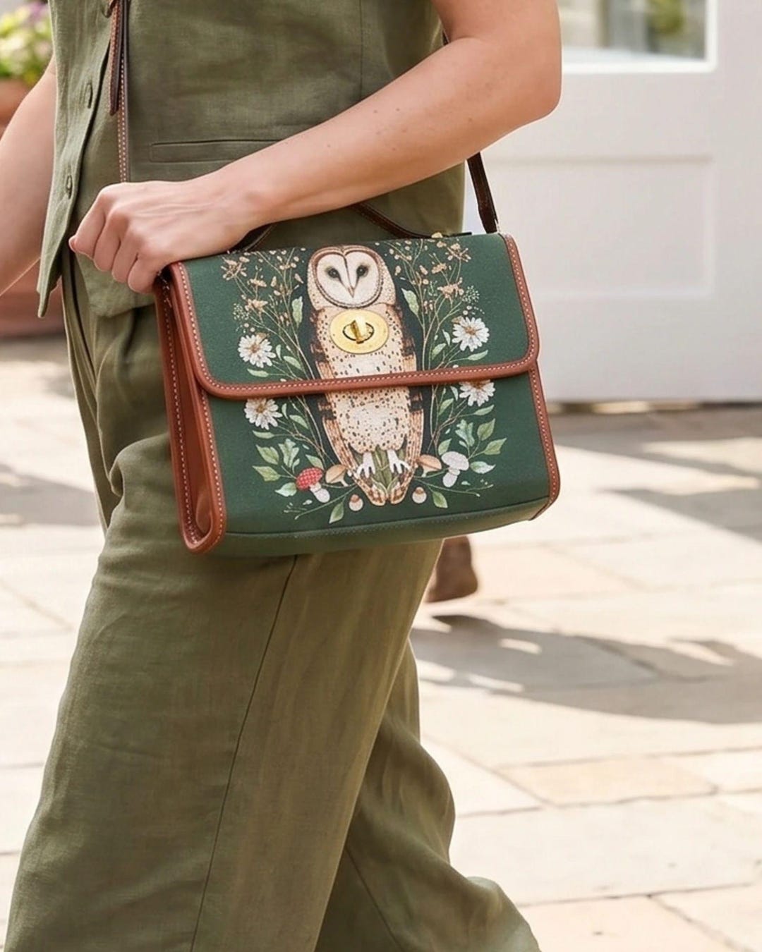 Owl Satchel Handbag –statement Bag Dark Cottagecore Forest Design ...