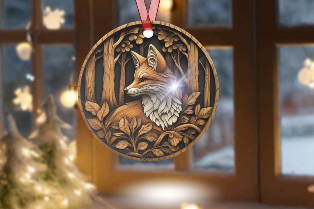 Woodland Themed Fox Christmas Ornaments Nature Holiday Decor Fox Owl ...