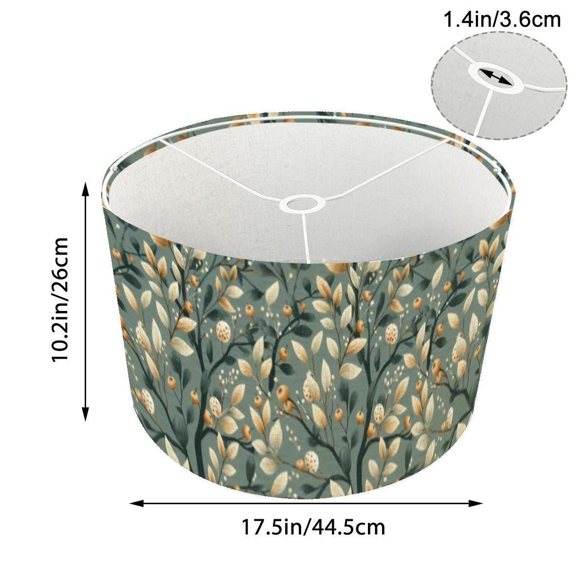 Floral Teal Drum Uno Lamp Shade – Botanical Pattern Lighting, Modern ...