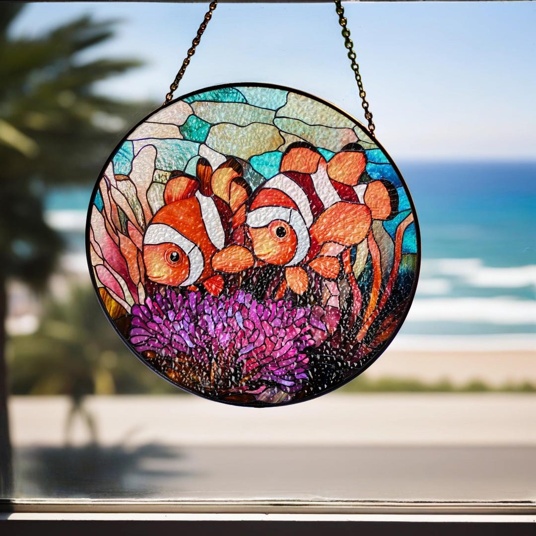 Clownfish Suncatcher Ocean Reef Decor | Beach-themed Nautical Gift ...