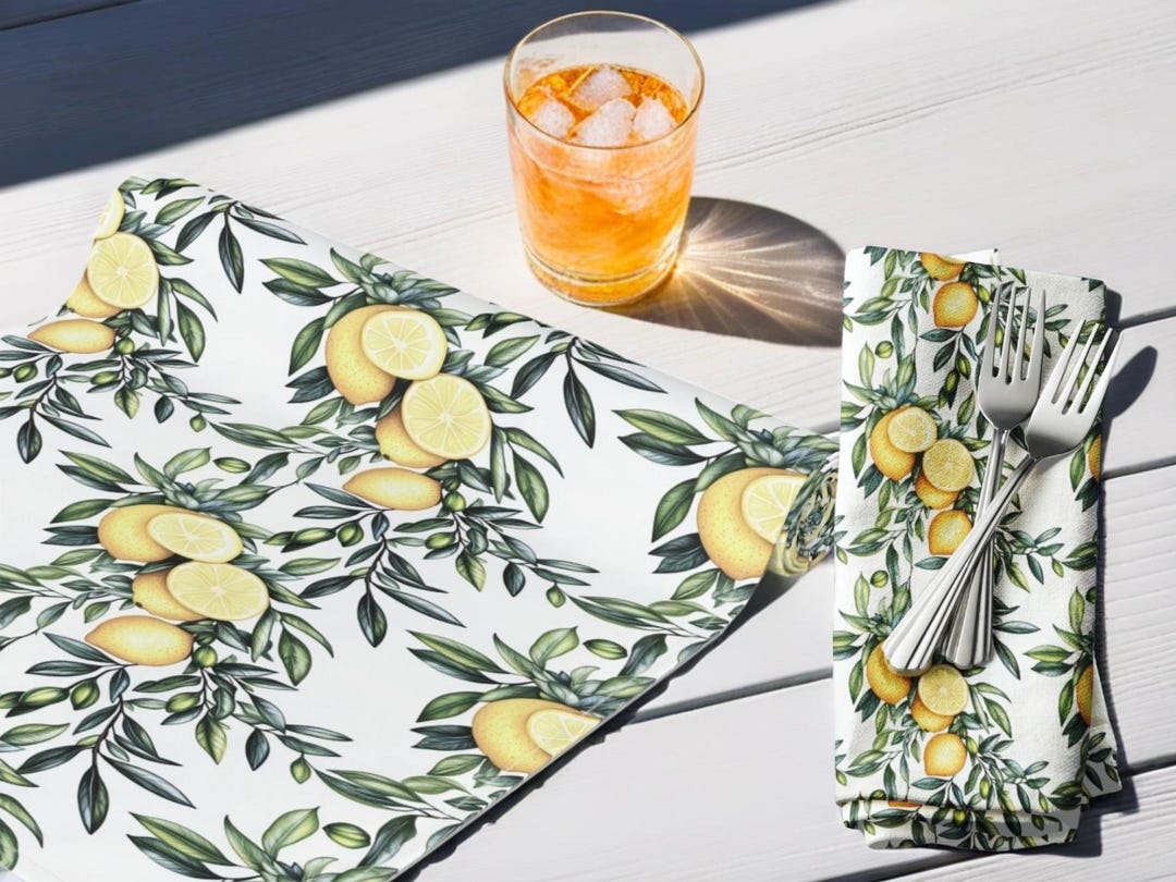Summer Tuscany Lemons and Olives Table Runner, Summer Decor, Dining ...