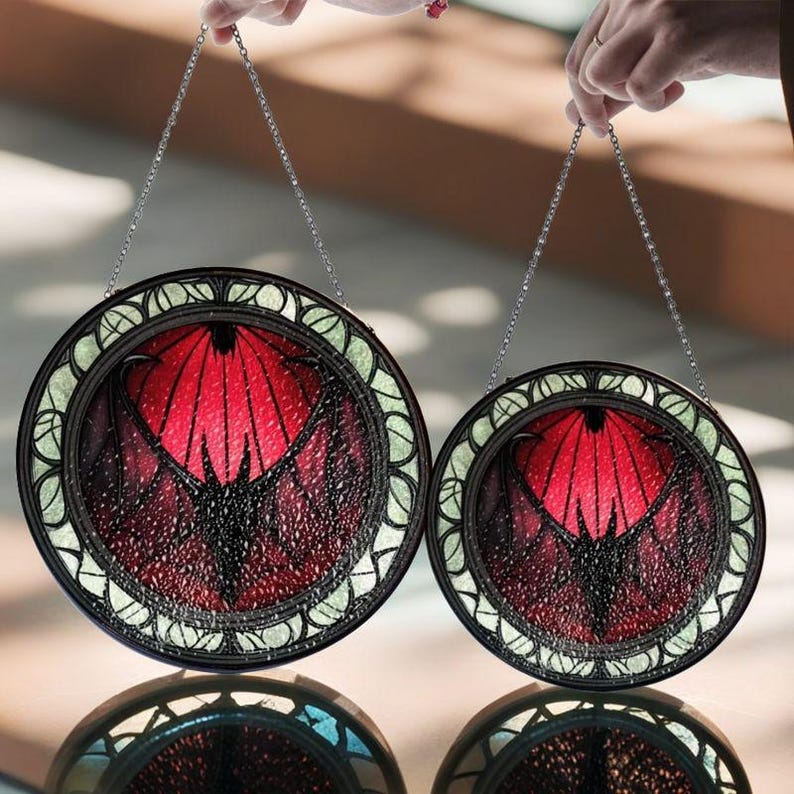 Gothic Vampire Bat Acrylic Suncatcher – Spooky Halloween Window Decor ...