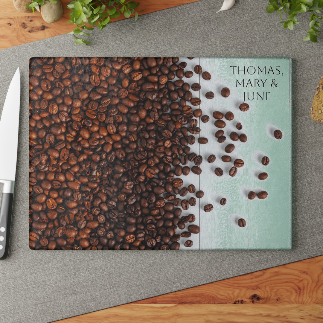 Customized Coffee Lover Cutting Board Personalized Family Name Date ...
