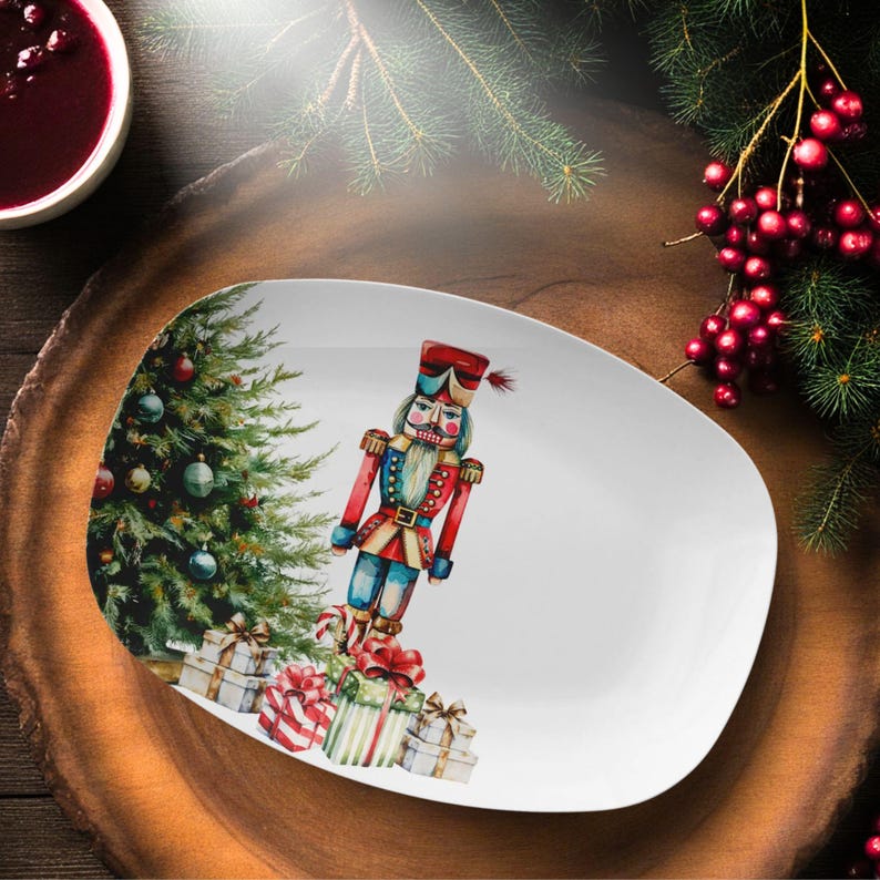 Nutcracker Christmas Plates & Matching Platter | Holiday Polymer ...