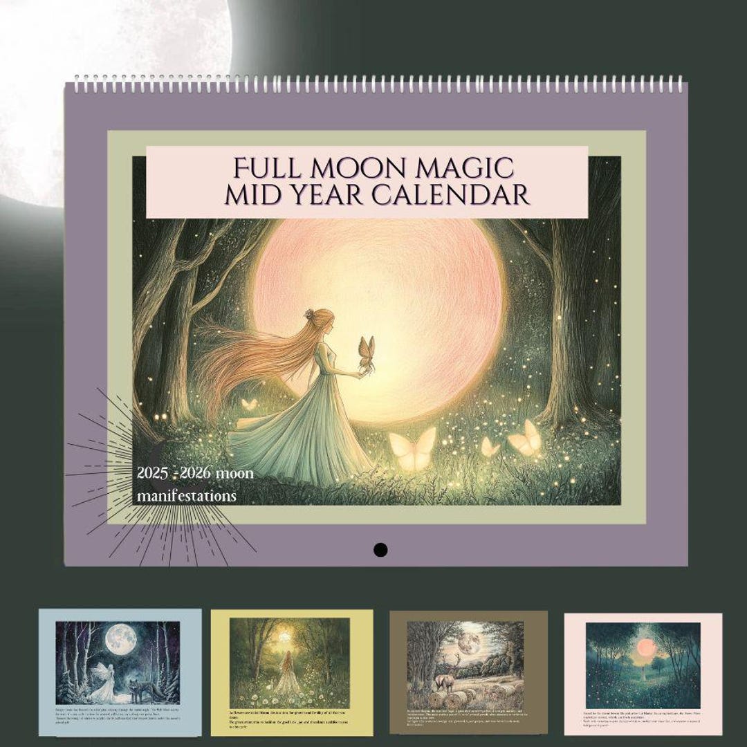 2025-2026 Full Moon Magic Manifestation Wall Calendar for Spirituals ...