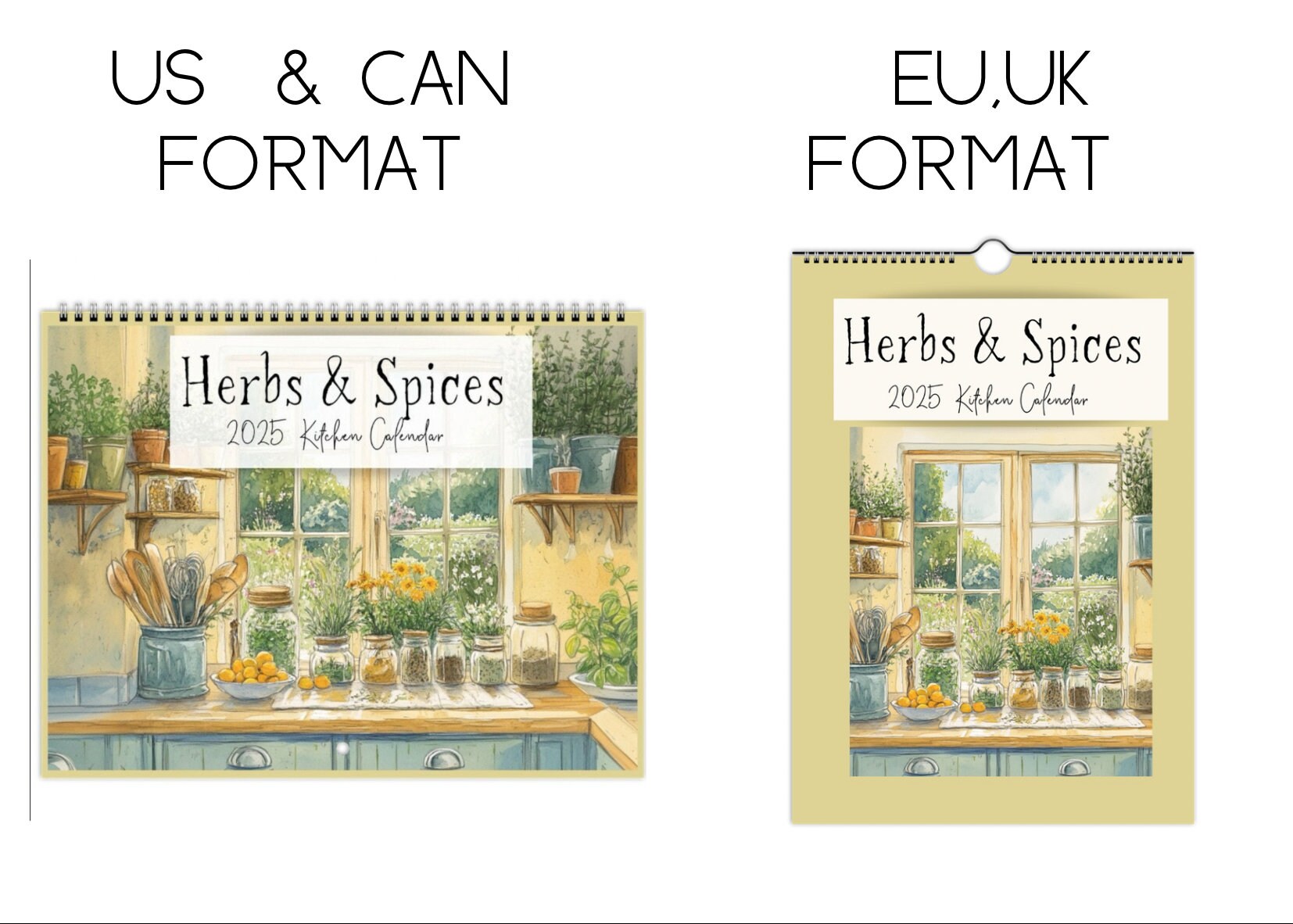 2026 Kitchen Calendar Cooking Herbs Spices Cottage Core Calendar for ...