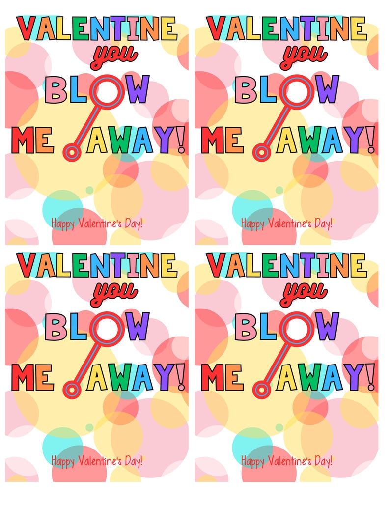 Blow Me Away Printable Valentine - Etsy