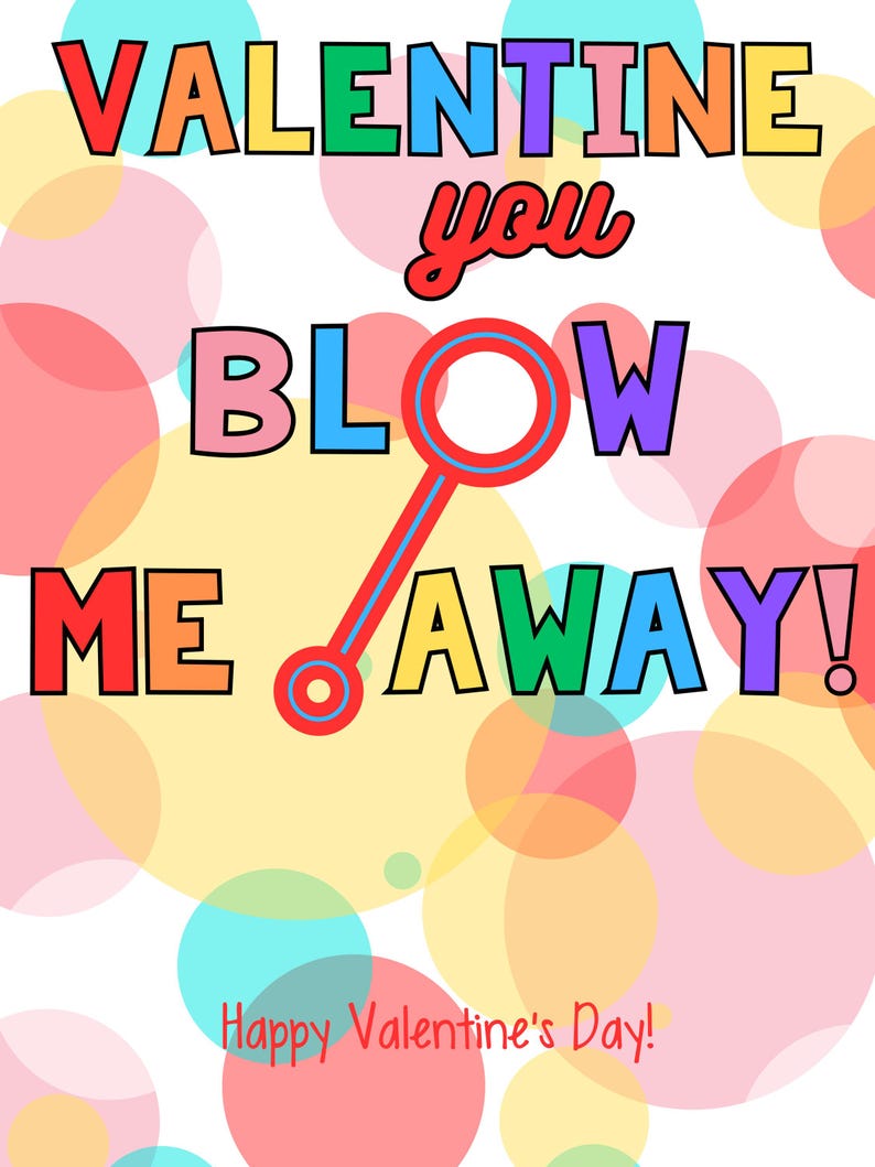 Blow Me Away Printable Valentine - Etsy
