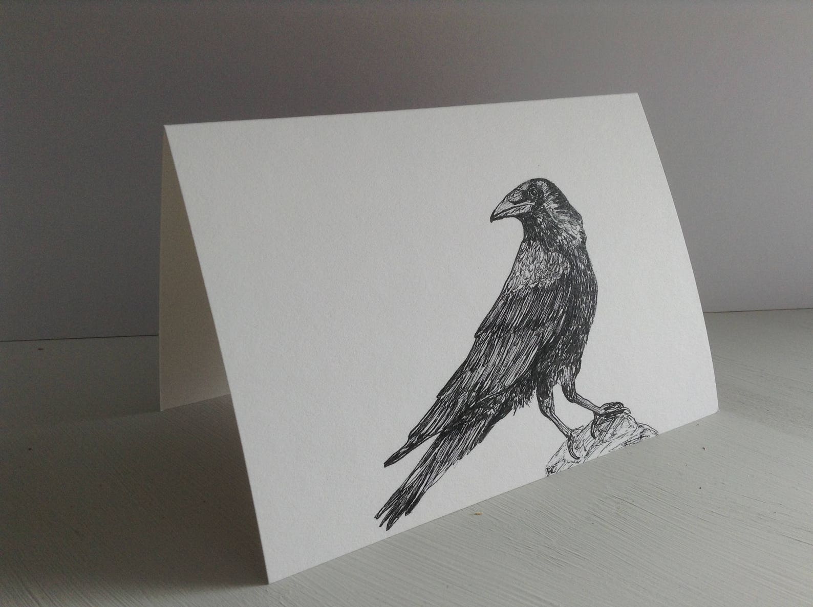 Greetings Card// Crow Card // Blank Inside - Etsy