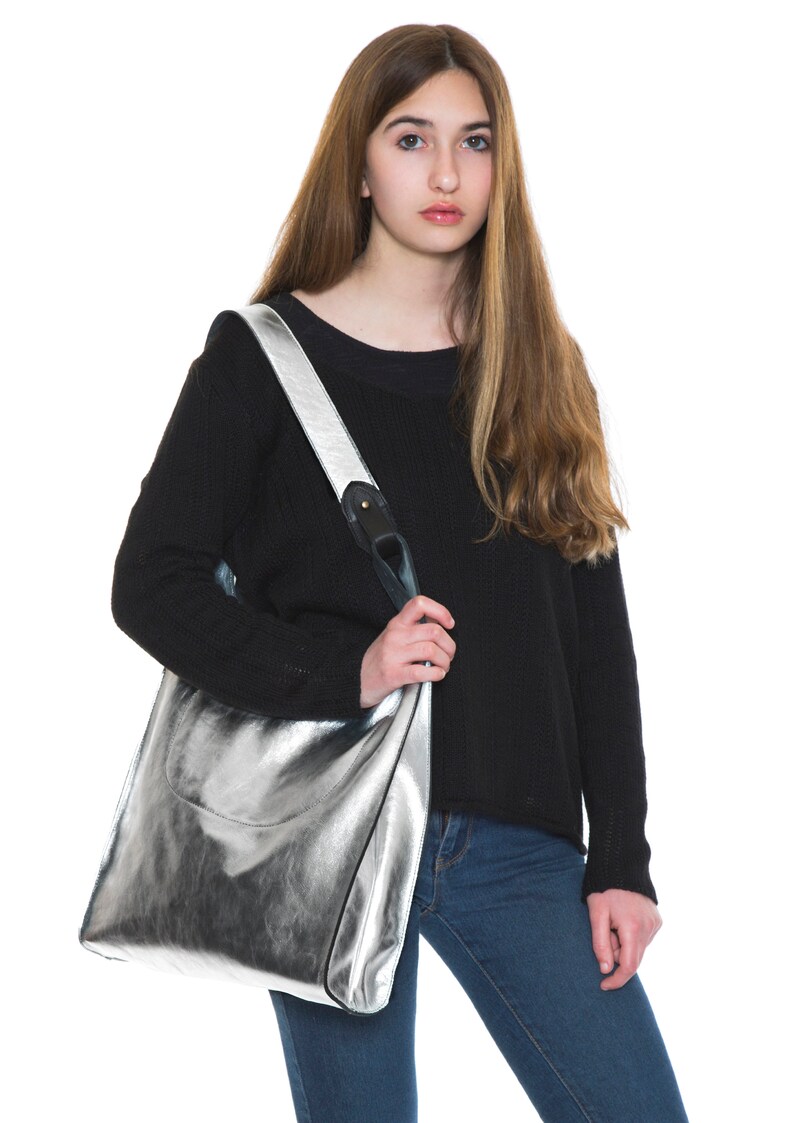 Gold Leather Tote Metallic Leather Bag Golden Tote Bag Gold - Etsy