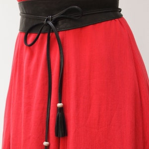 Wide Red Belt, Obi Leather Belt, Wrap Leather Belt, Leather Tie Belt ...