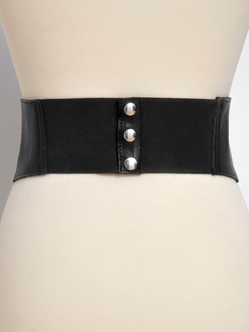 Black Lace Up Corset Waist Cincher Belt Leather Medieval Etsy