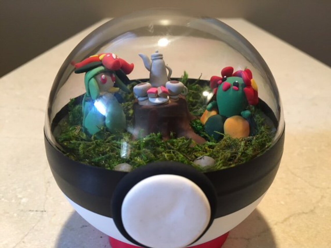 Pokemon Tea Party Pokeball Terrarium Bellossom Lilligant | Etsy