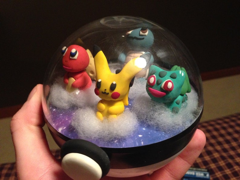 Kanto Starters Pokeball Terrarium Pokemon Nintendo Clay | Etsy