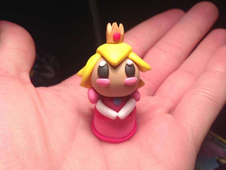 Rosalina and Polari or Princess Peach Clay Figure Charm | Etsy
