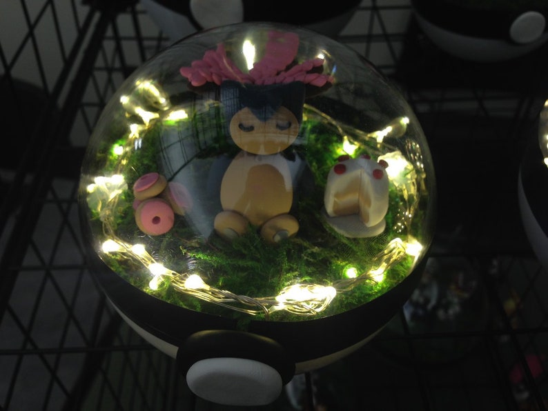 Snorlax light up pokeball terrarium pokemon remote control | Etsy
