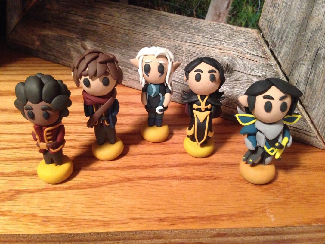 The Dragon Prince Polymer Clay Figures - Callum - Ezran - Rayla ...