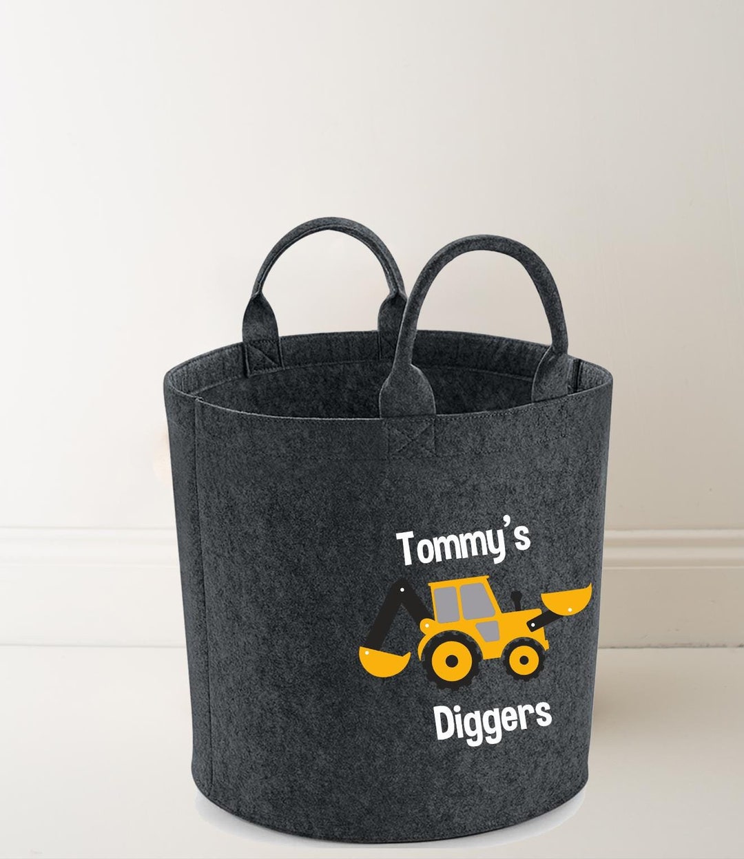 Personalised Diggers Storage Tub, Toy Tub, Storage Basket, Toy Box ...