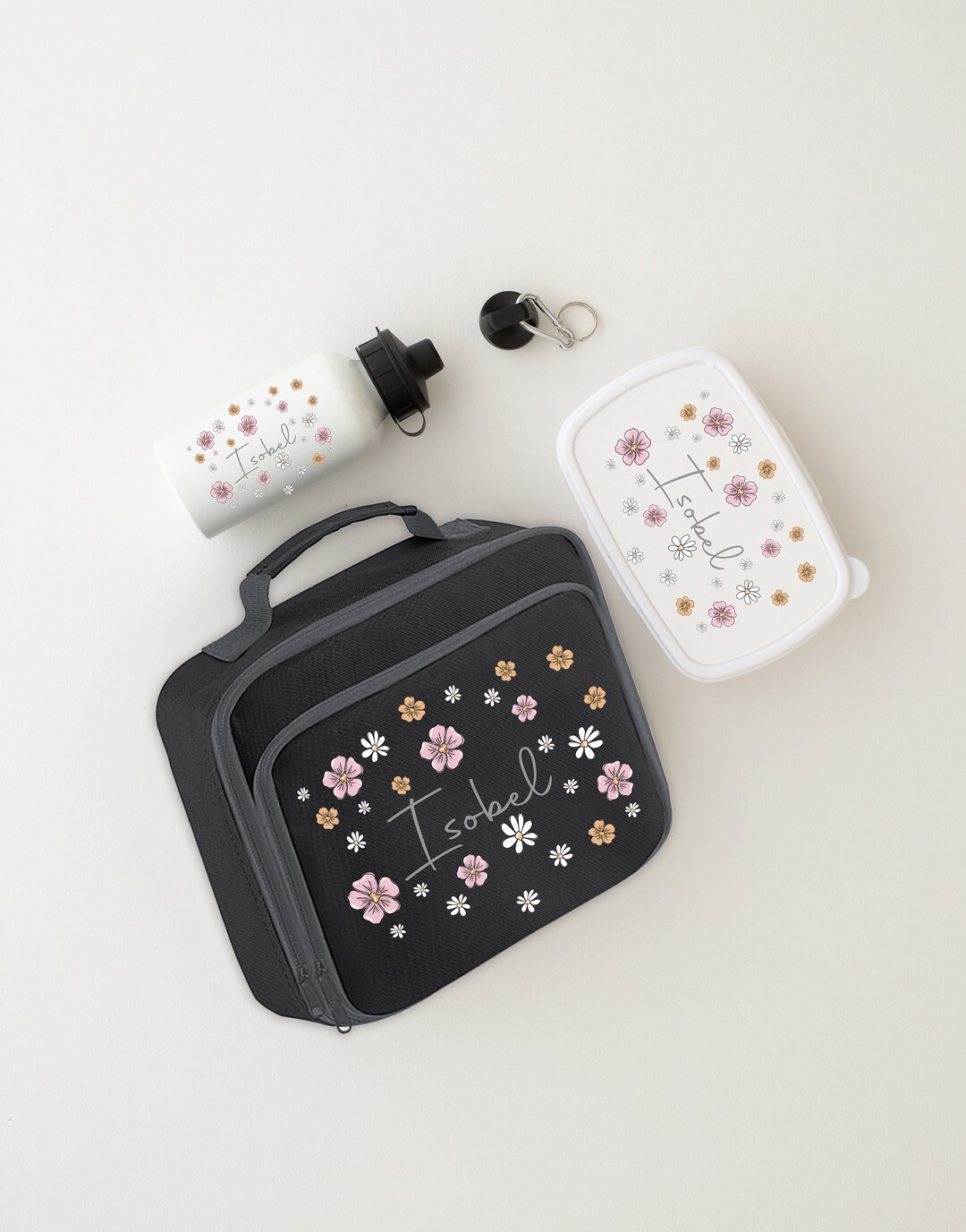 Personalised Flowers Lunch Set – Back to School, Lunch Box, Water ...
