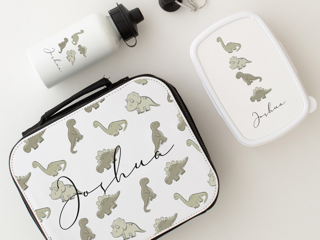 Personalised Dinosaur Lunch Box Nursery Set School Set Water - Etsy