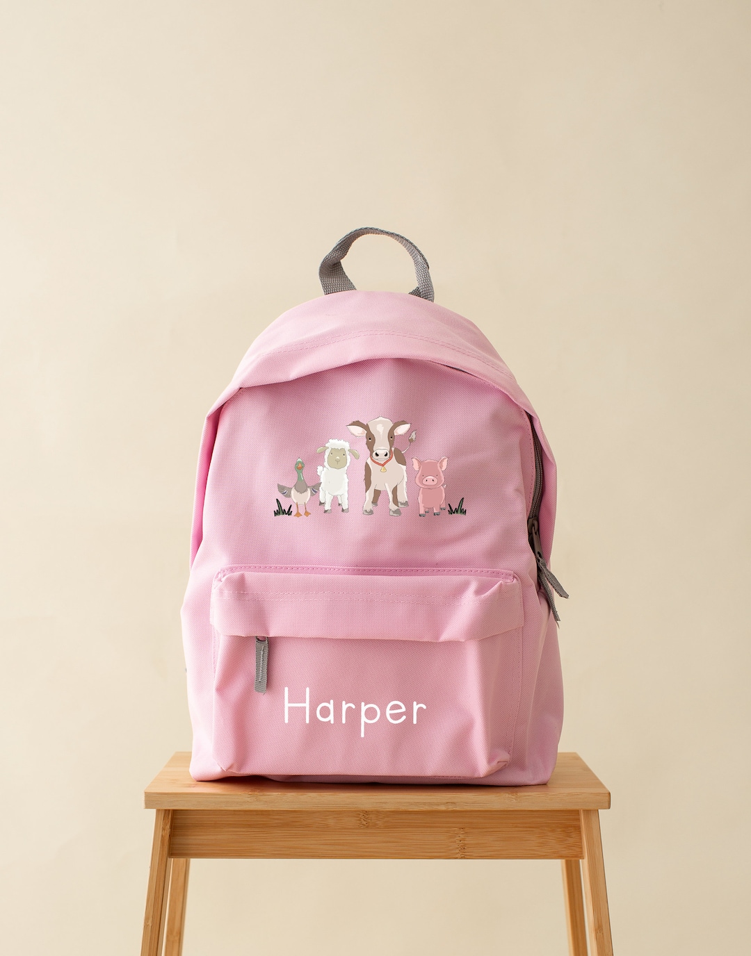 Personalised Farm Animals Backpack Rucksack, 2 Sizes Girls Boys School ...