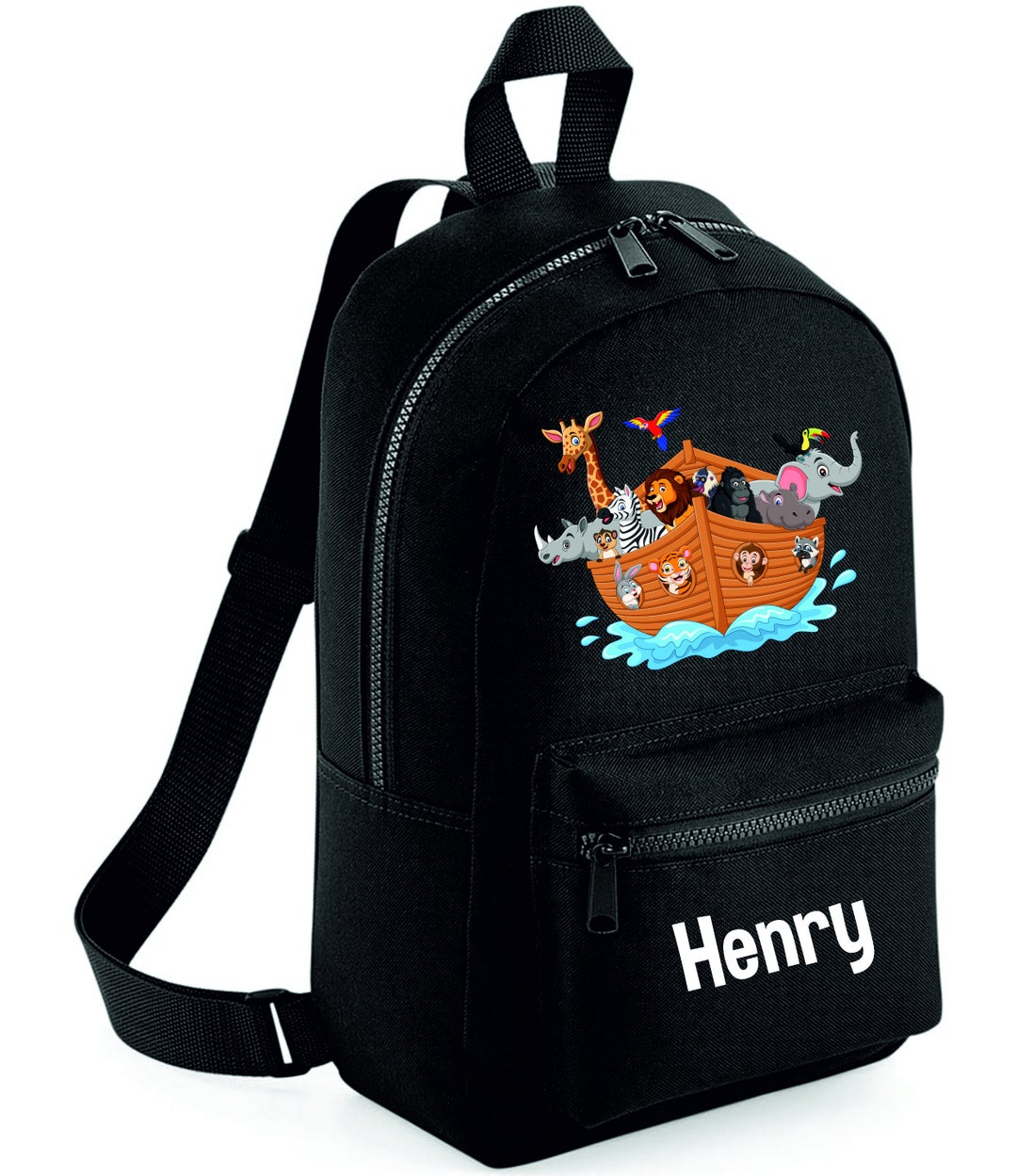 Personalised Noah's Ark Backpack Rucksack Animals Elephant Giraffe Back ...