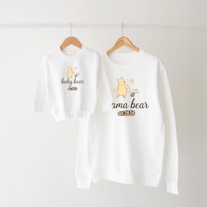 Personalised Matching Mama Bear Sweatshirt, Baby Bear Sweatshirt ...