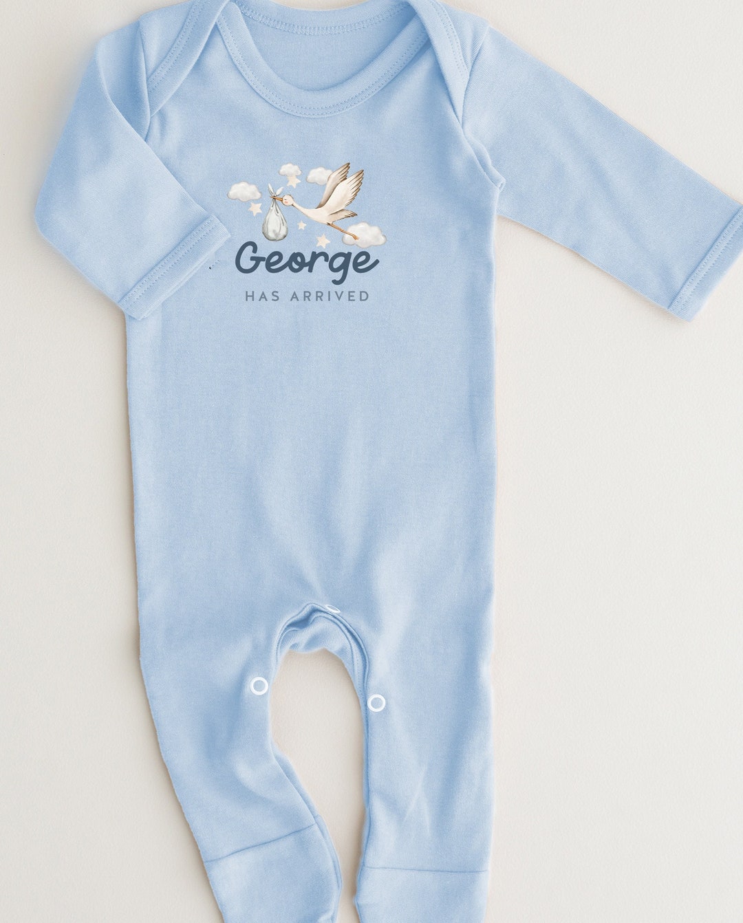 Personalised Babygrow With Hat White or Blue Baby Grow Sleepsuit New ...