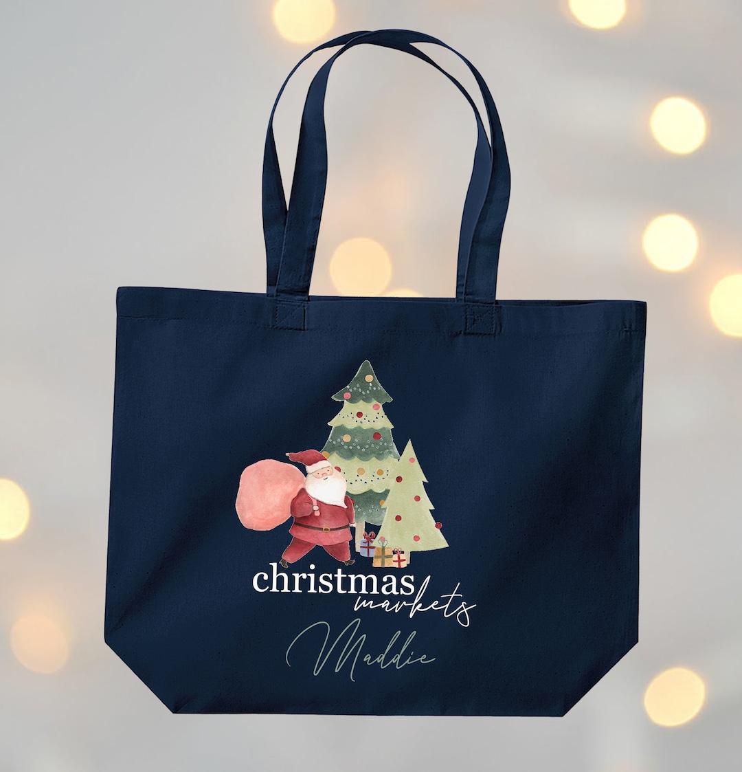 Christmas Tote Bag - Personalised Christmas Markets Santa Tote Bag ...