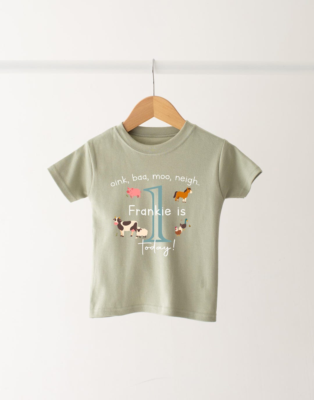 Personalised Farm Birthday T-shirt - Farmyard Animals - First Birthday ...