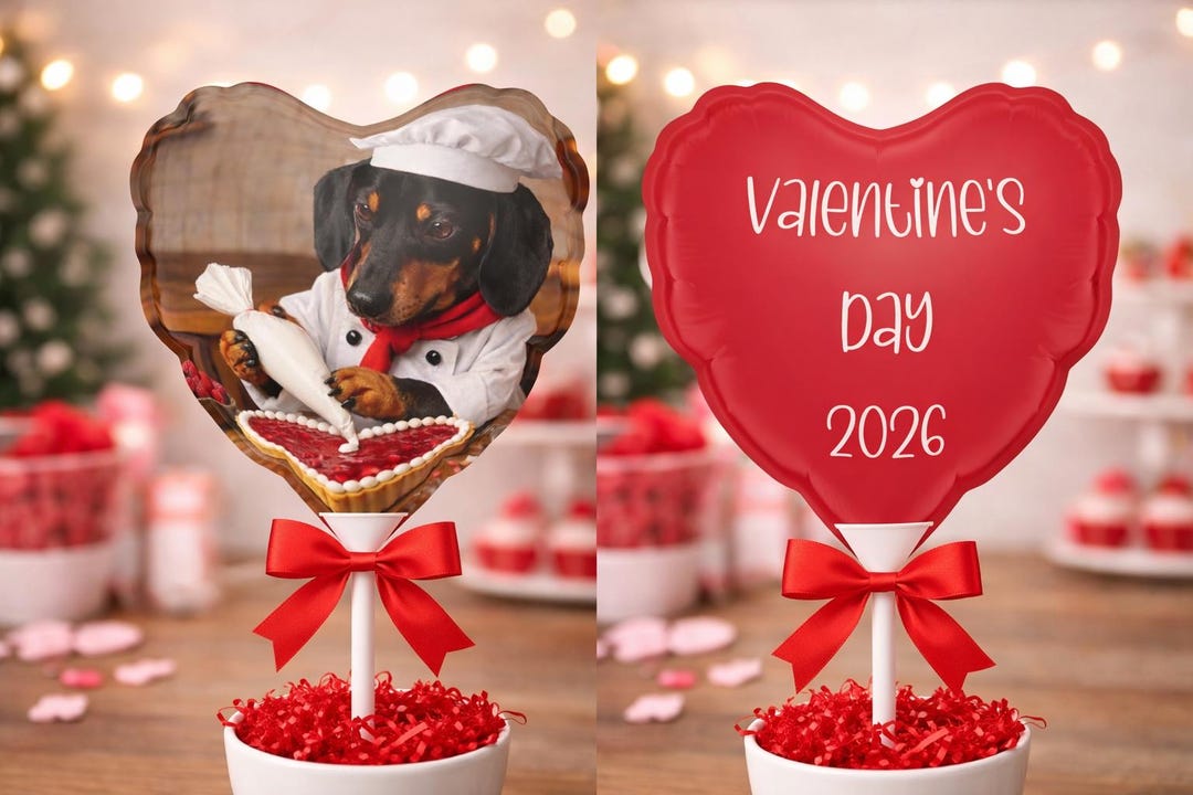 Personalized Valentines Day Mini Mylar Balloon on Stick 6 Inch Heart or ...