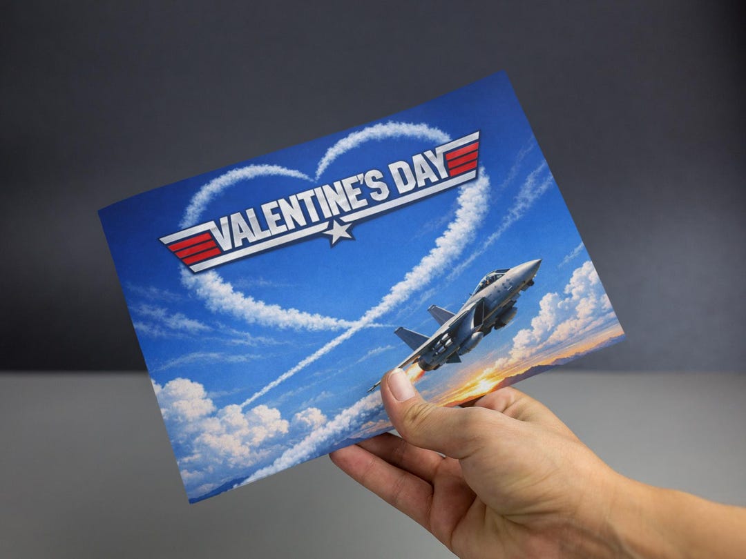 Valentines Day Card, Fighter Jet Love Card, Military Romance, Patriotic ...