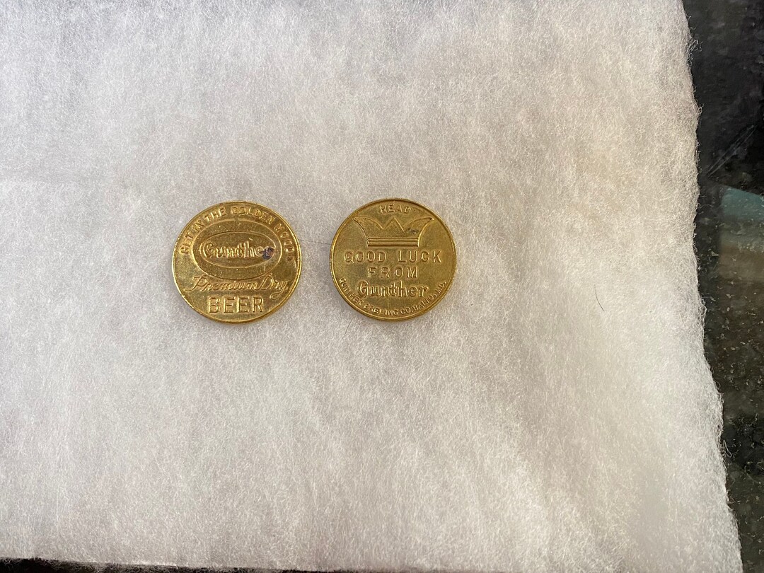 Two Vintage Gunther Beer Tokens Good Luck Coins - Etsy