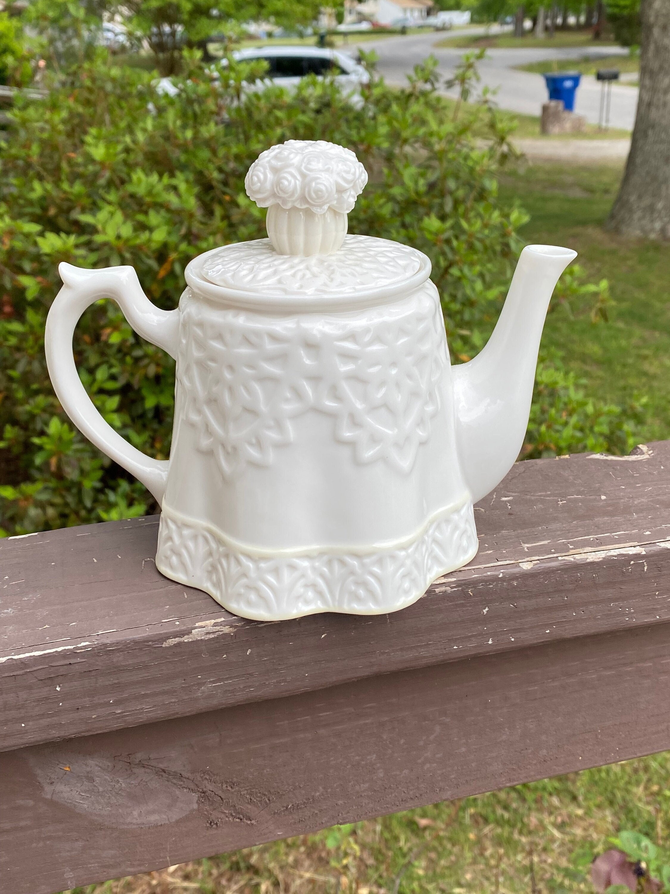 RARE Lenox Platinum Courtyard Teapot Vintage Lenox Bone China ...