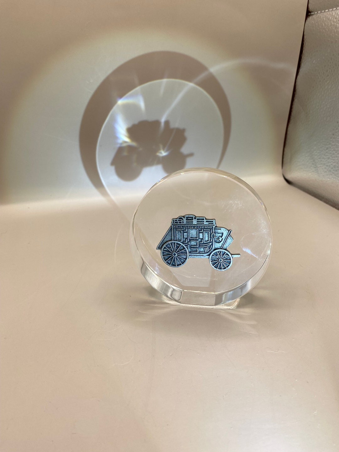 Wells Fargo Glass Stagecoach Paperweight Rounded Prairie Wagon - Etsy