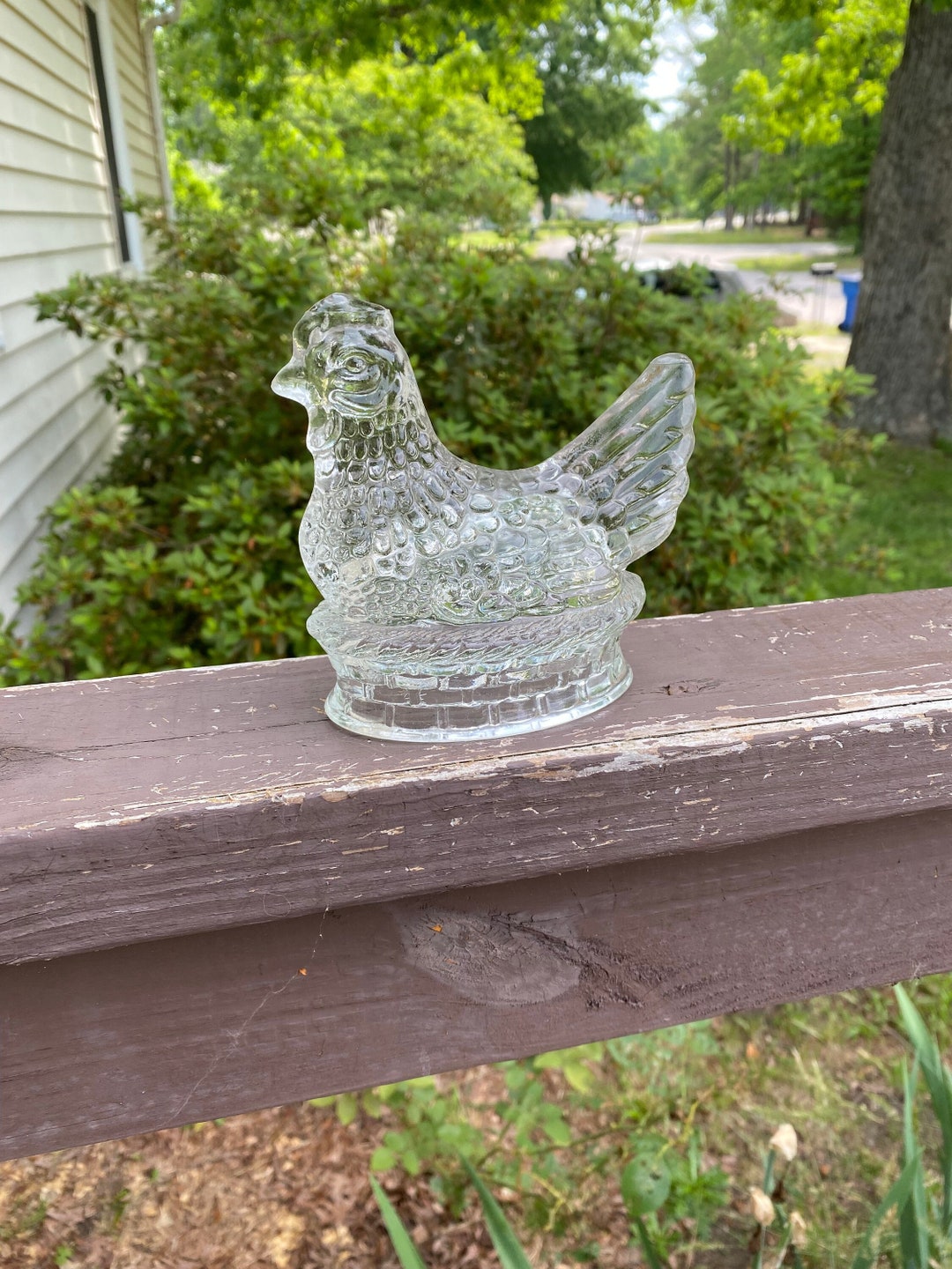 Vintage Clear Glass Candy Container Hen on Nest Pressed Glass - Etsy