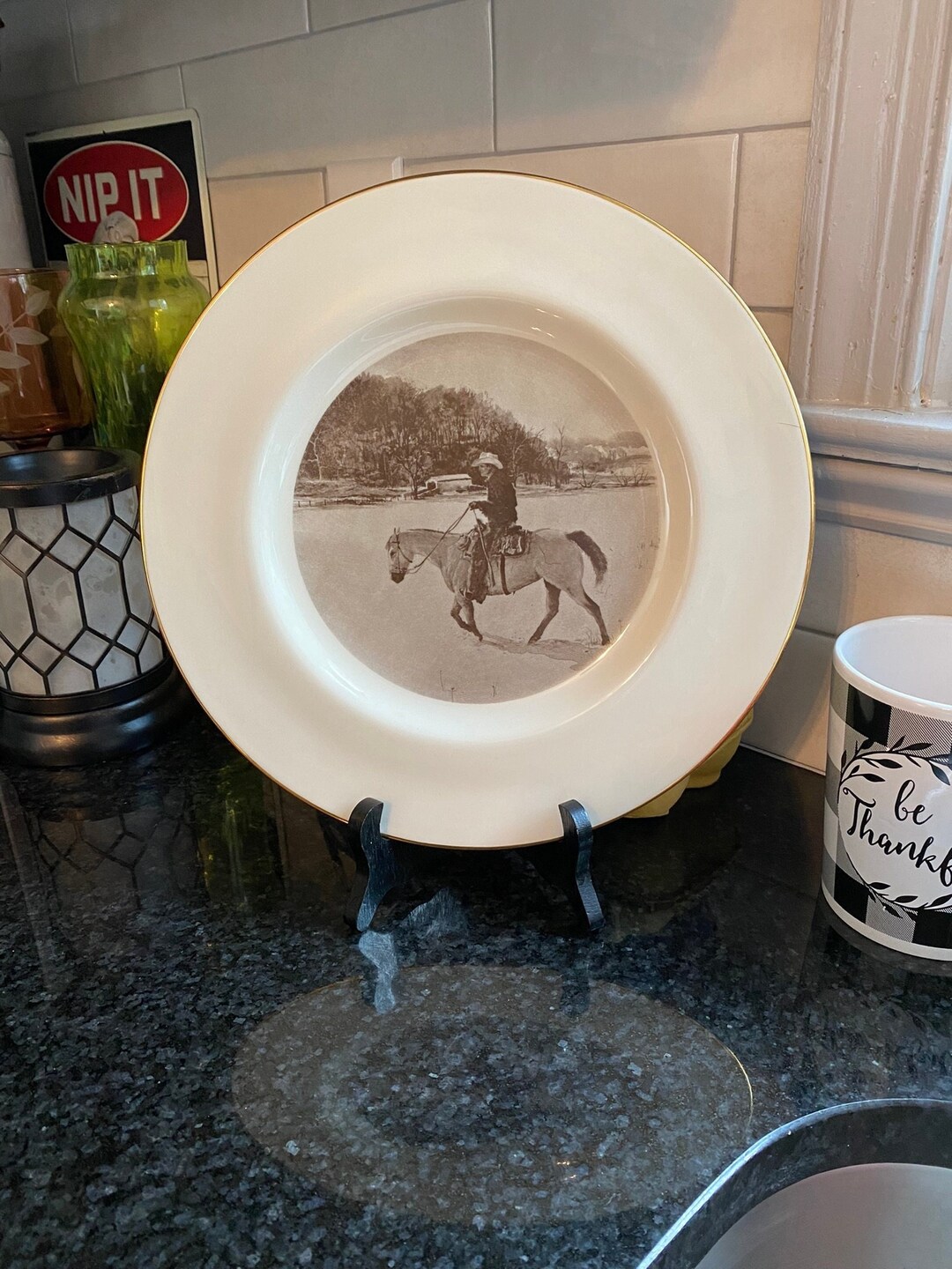 Doe Run Cowboy Plate - Etsy