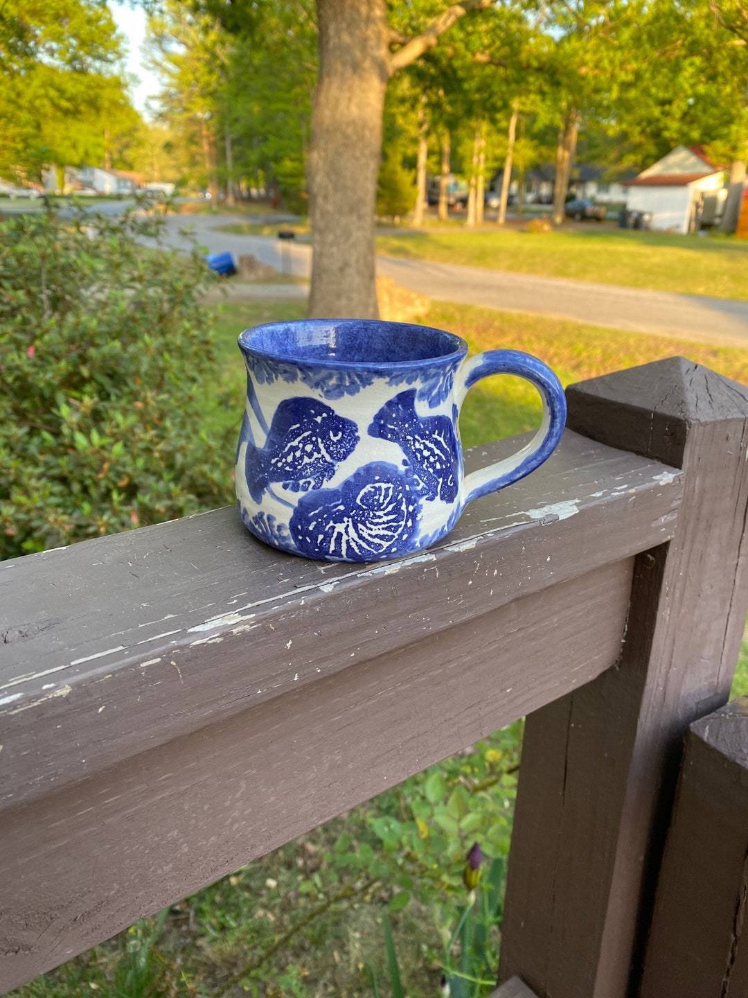 One David Franke Studio Art Mug Blue Fish - Etsy