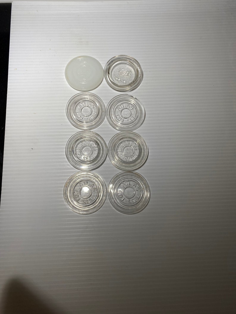 Eight Antique Glass Canning Jar Seals - Etsy