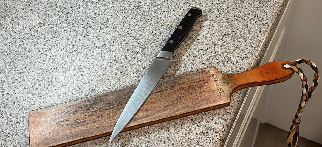 Knife Sharpening Leather Strop, Double Sided - Customizable and ...