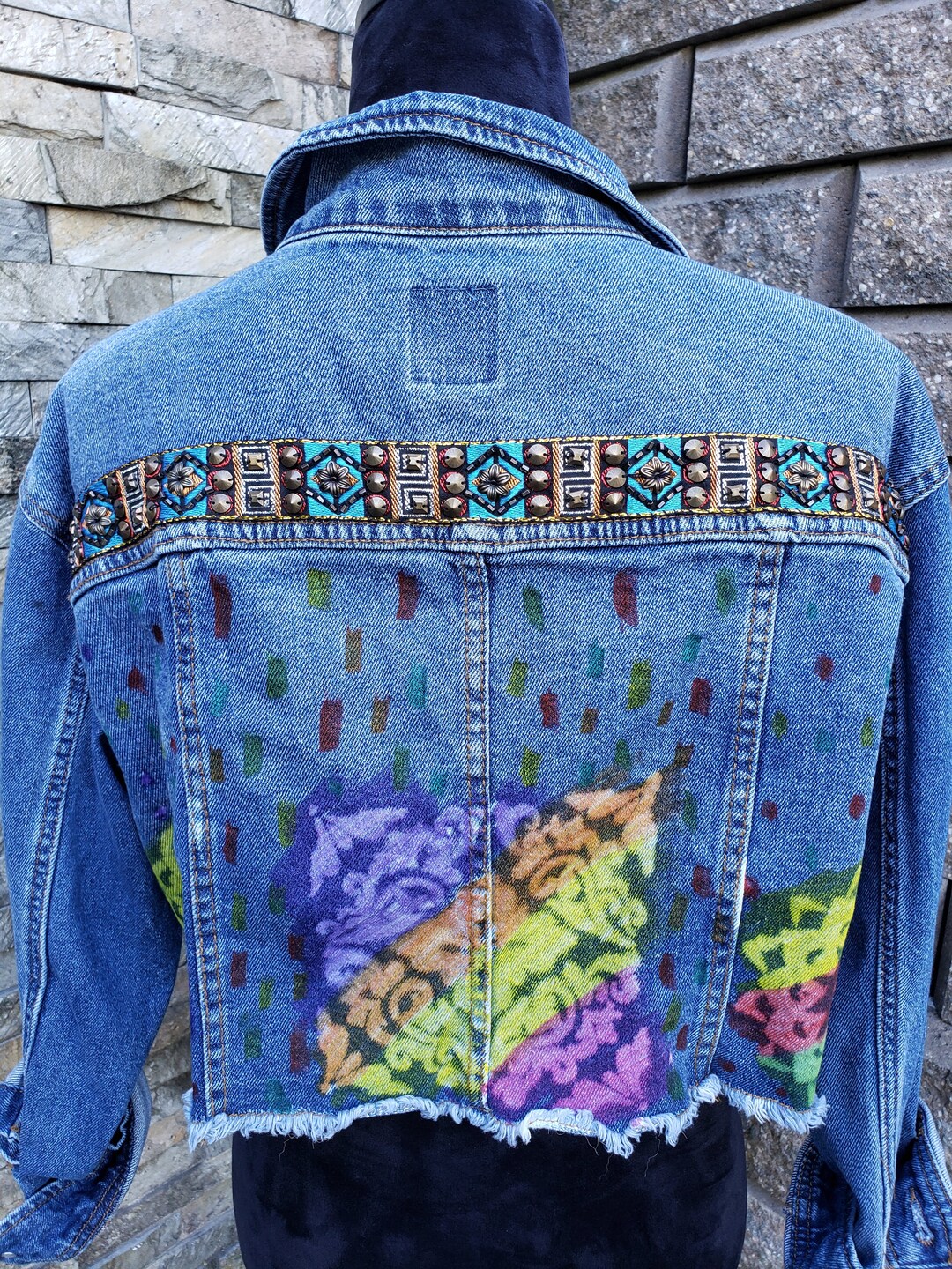 HAND PAINTED JACKET. Denim Jeans Jacket. Handcrafted. Permanent Markers ...