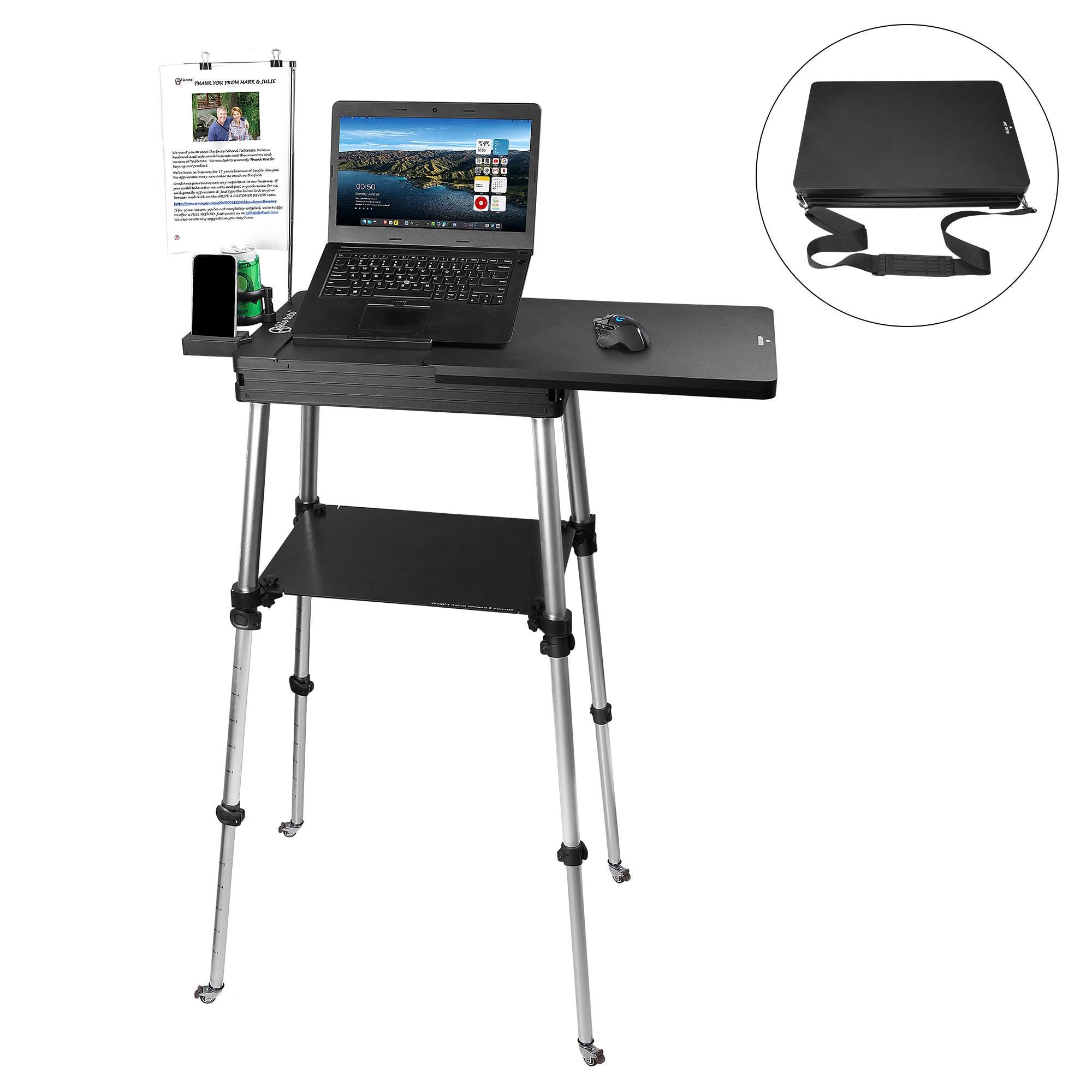 Portable workstation table store