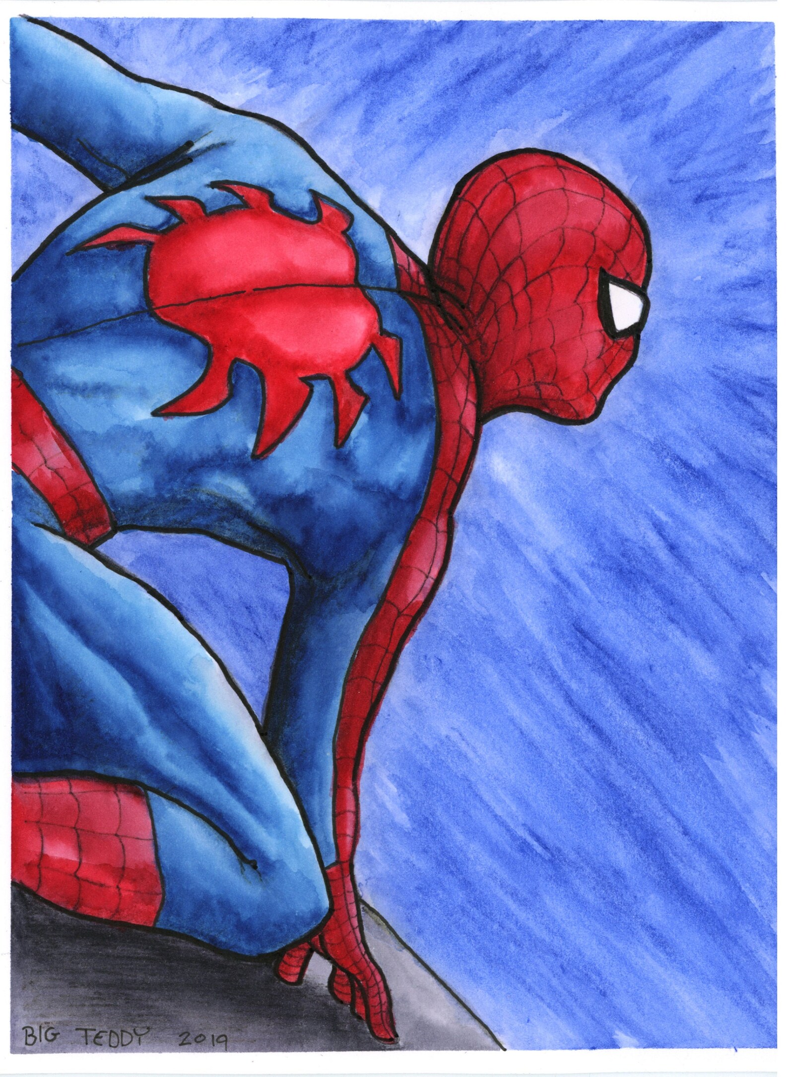 Original Spider-man Watercolor Painting | Etsy